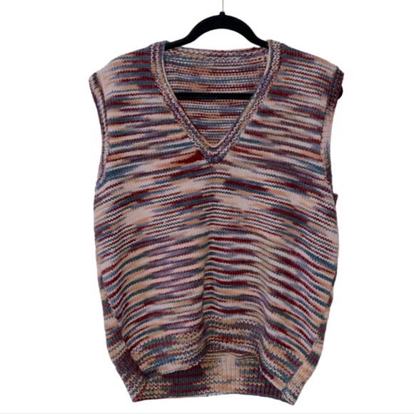 Hand Crafted | Jackets & Coats | Handmade Knit Vest Variegated Yarn ...
